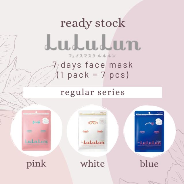 LULULUN LuLuLun Face Mask Regular Series pink blue white variant - Beauty Review