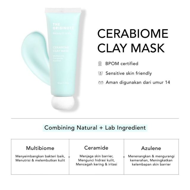 The Originote Cerabiome Clay Mask with Multibiome Ceramide & Azulene ...