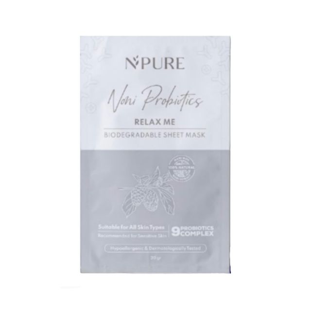 NPURE Noni Probiotics “Relax Me” Biodegradable Sheet Mask - Beauty Review