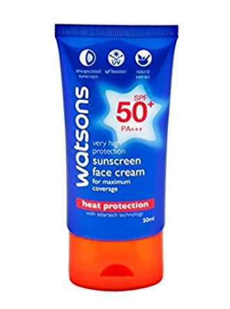 Watsons Sunscreen Face Cream SPF 50+ PA+++ - Beauty Review